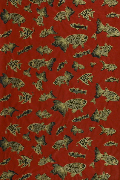 Lokta Print Red Sea Fish Gold/Black – Hollander's